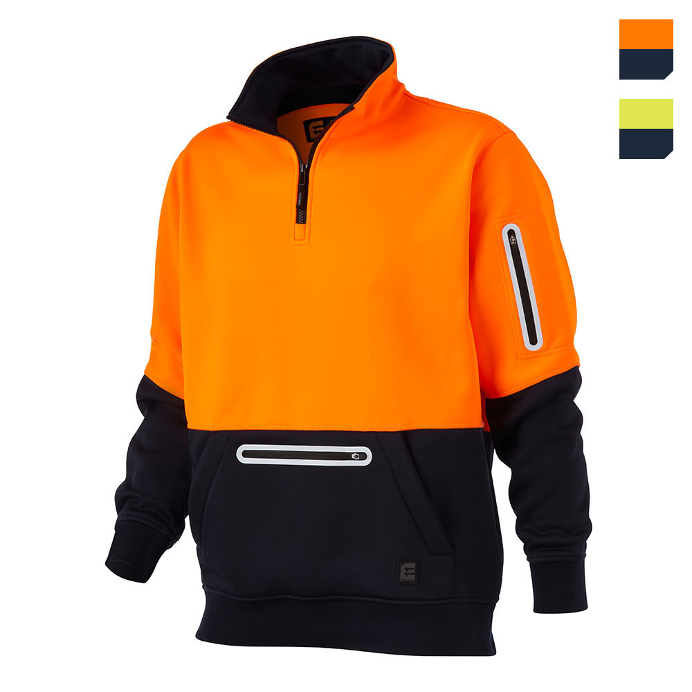 E1526S__ - Hi Vis Quarter Zip Water Repellent Pullover