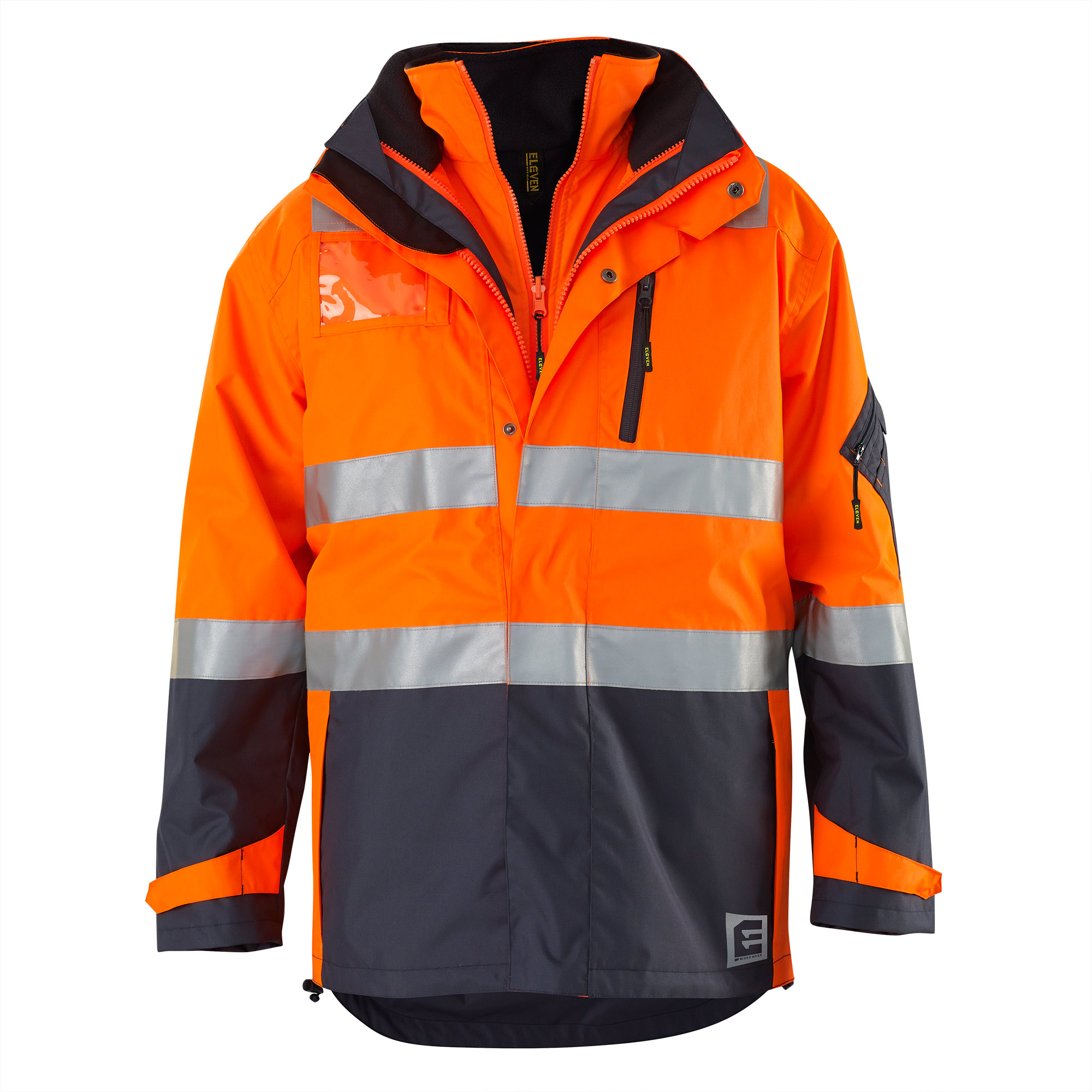 Jacket 4in1 Waterproof Spliced Orange Navy XL - ELEVEN Workwear